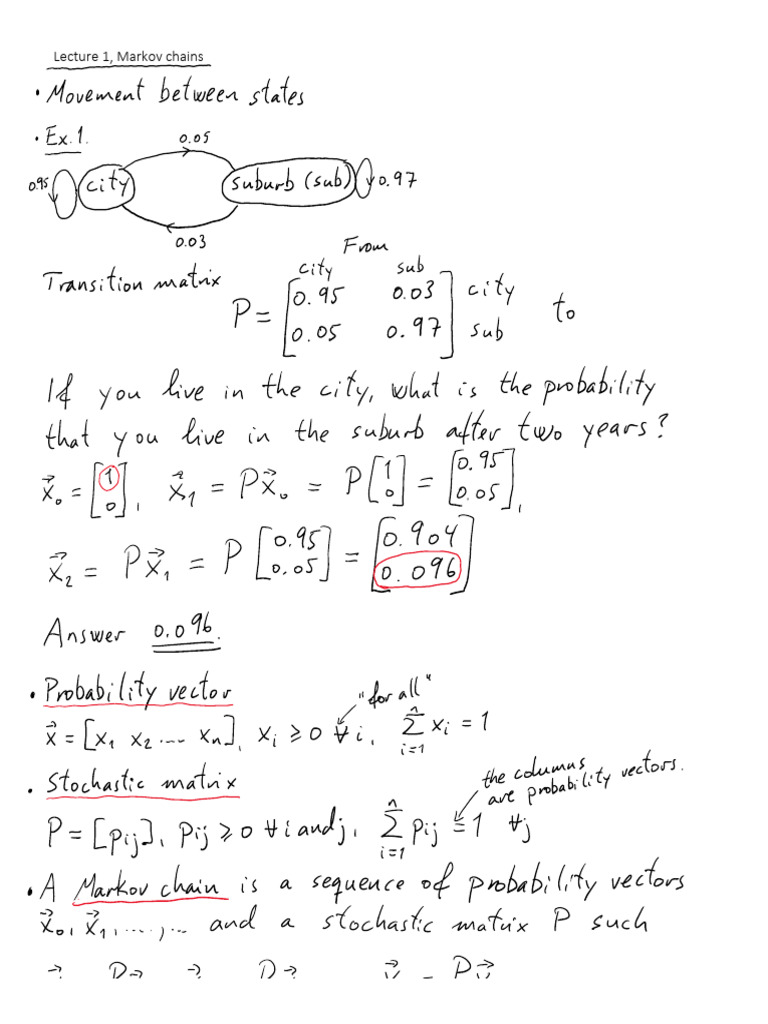 Lecture 1 Part 1 Markov Chains | PDF