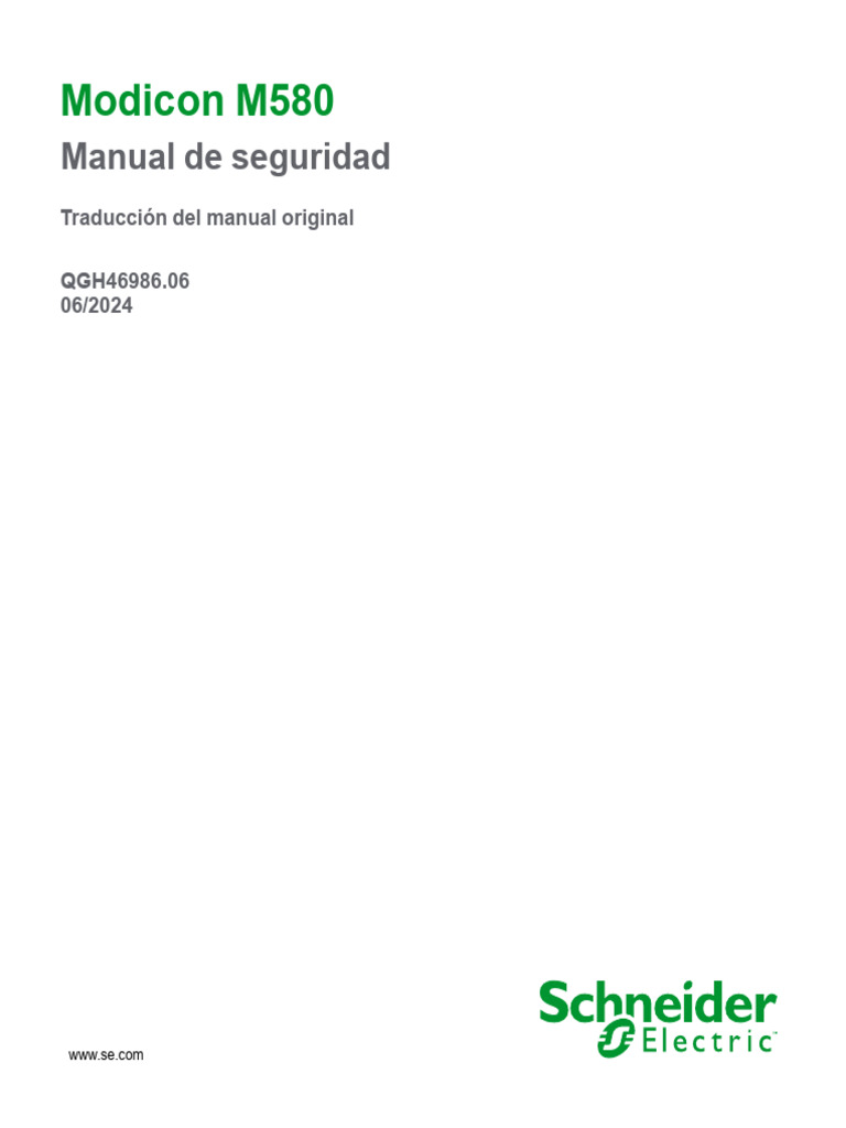 QGH46986-06 Modicon M580 Safety Manual ES | PDF | Electrónica | Software