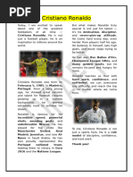 Cristiano Ronaldo: A Football Icon Essay | PDF