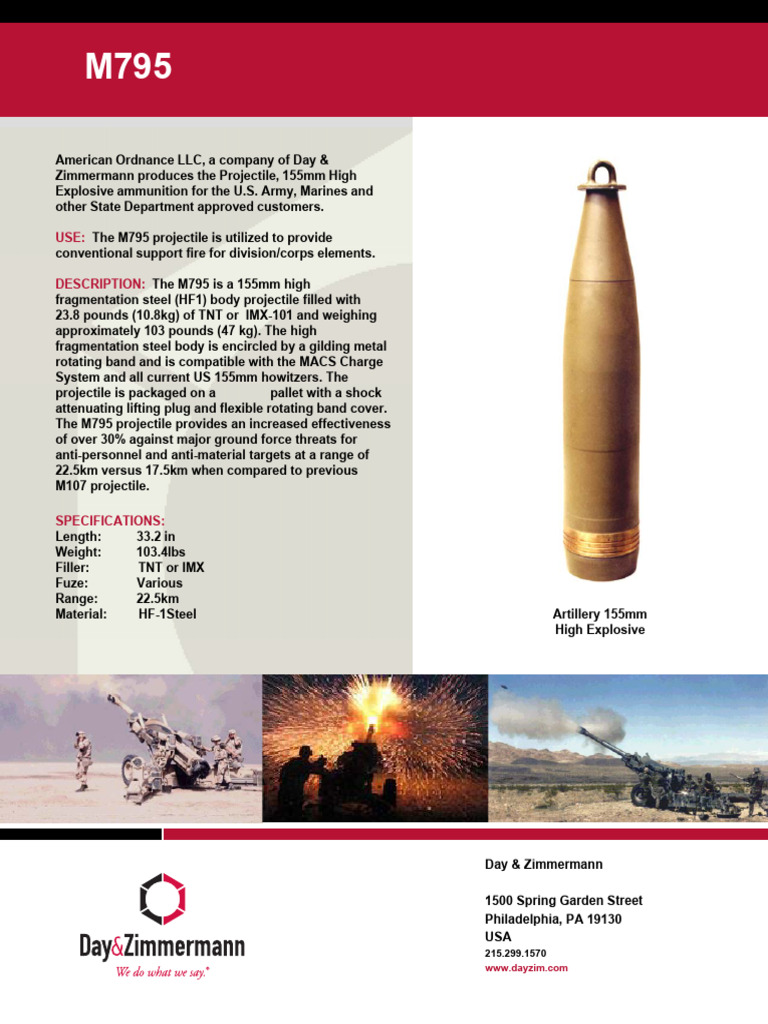 M795 155mm High Explosive Projectile | PDF
