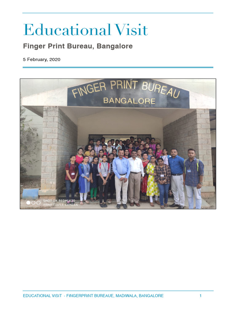Educational Visit to Madiwala Fingerprint Bureau | PDF | Fingerprint ...