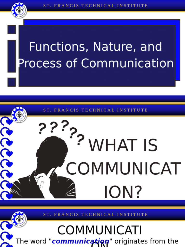 Lesson 1 Functions Nature and Process of Communication | PDF ...