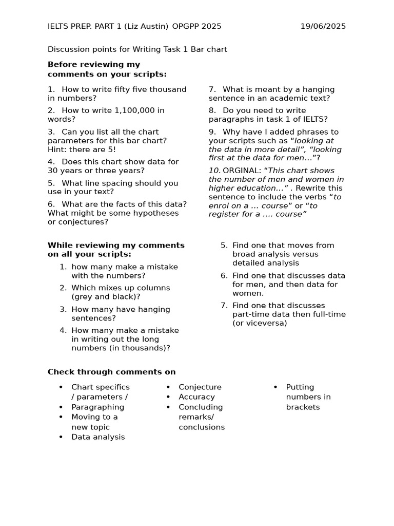 IELTS Bar Chart Writing Tips | PDF