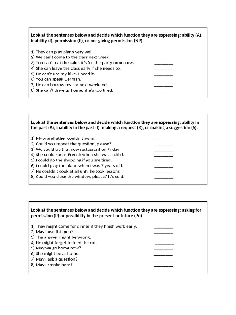 Modals of Ability & Possibility | PDF
