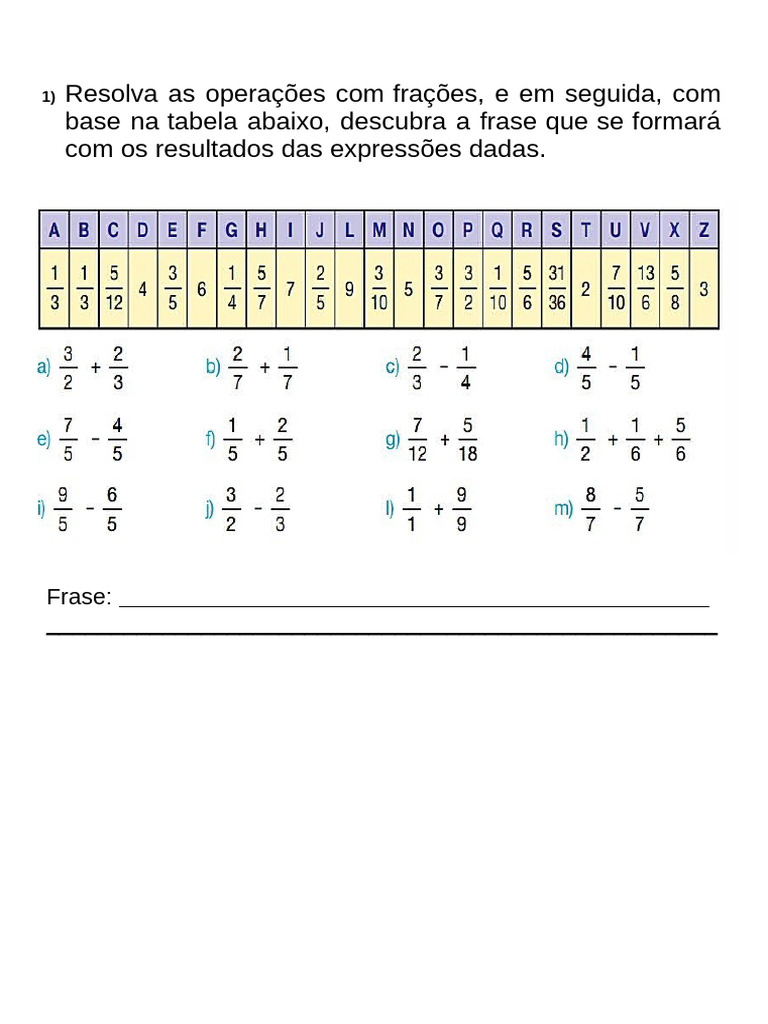 Operações Com Frações | PDF