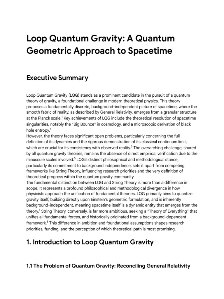 Loop Quantum Gravity Research | PDF | Quantum Gravity | General Relativity