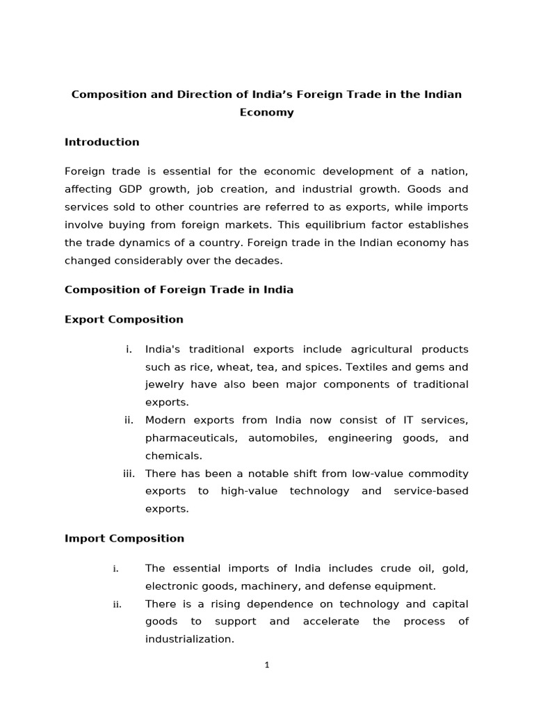 Composition and Direction | PDF | Exports | International Trade