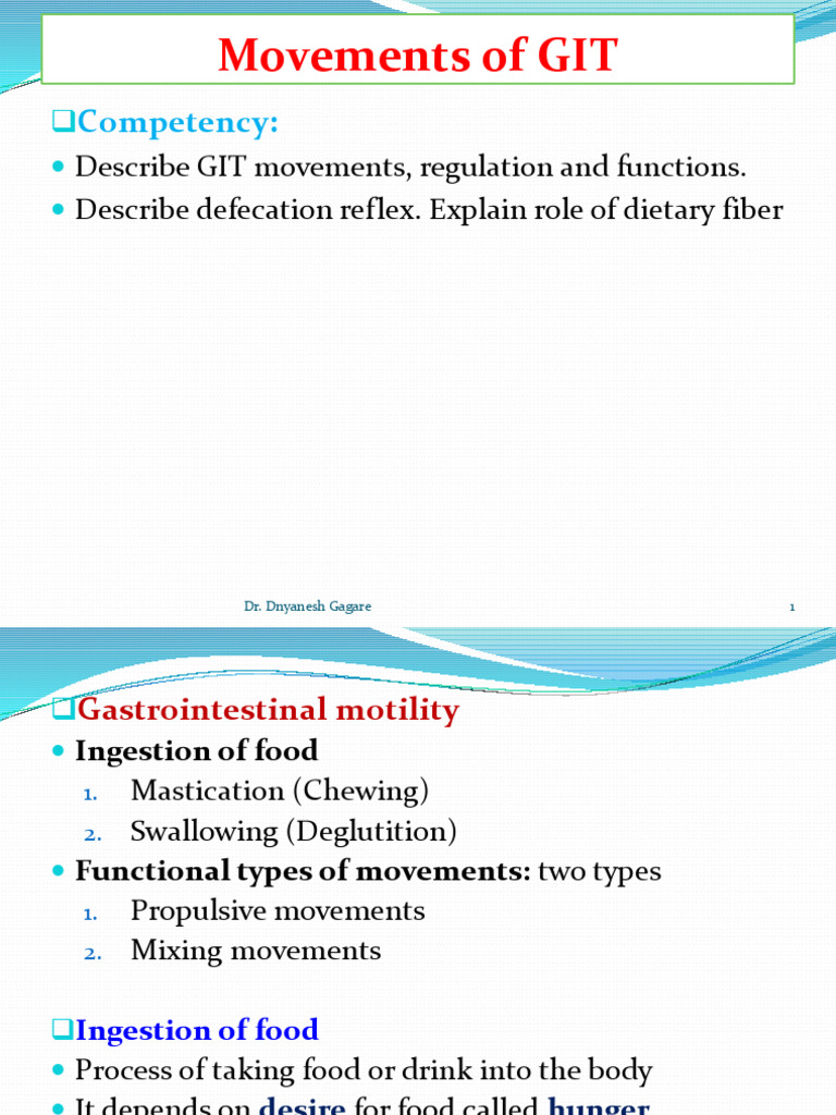 6-GIT Movements - Dr. Gagare Dnyanesh | PDF | Stomach | Human Anatomy