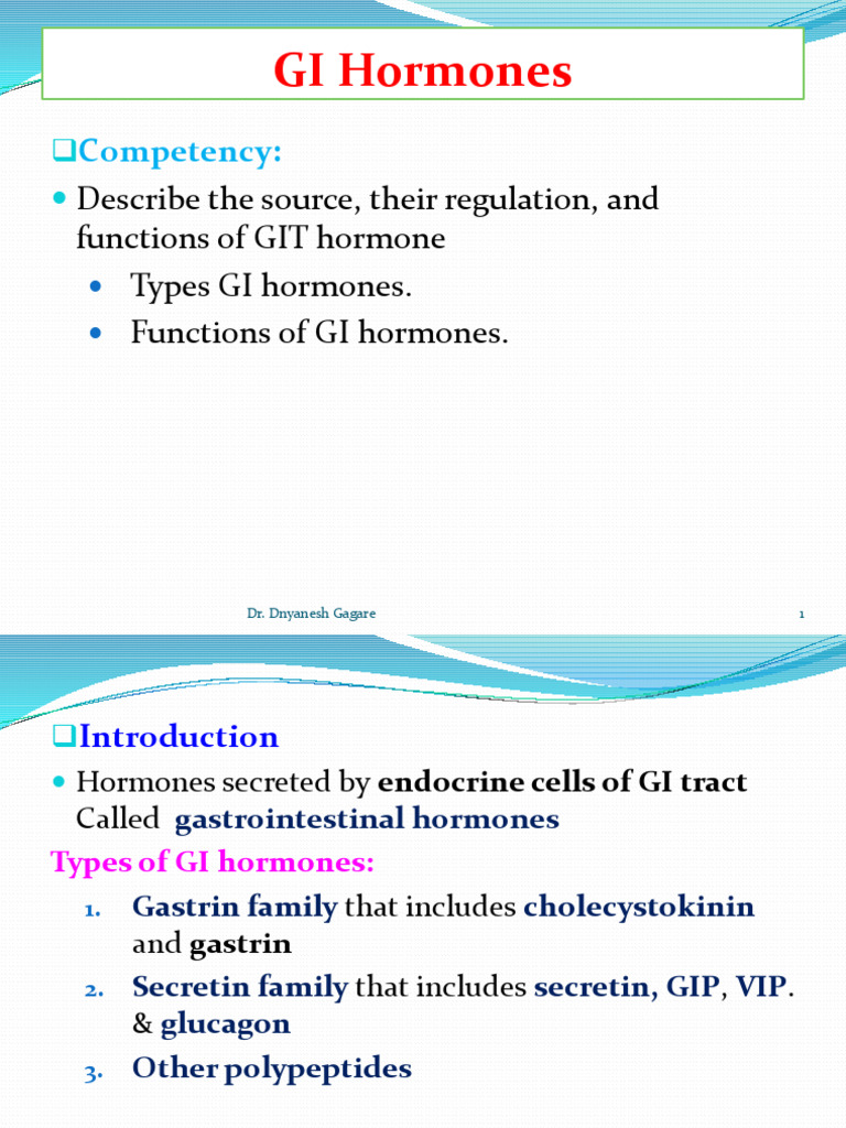 Overview of GI Hormones and Functions | PDF | Pancreas | Stomach