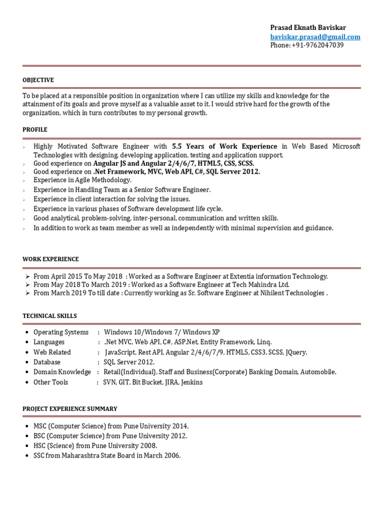 Prasad Baviskar Eclerx Dot Net Developer Pune | PDF | Language Integrated Query | Computing