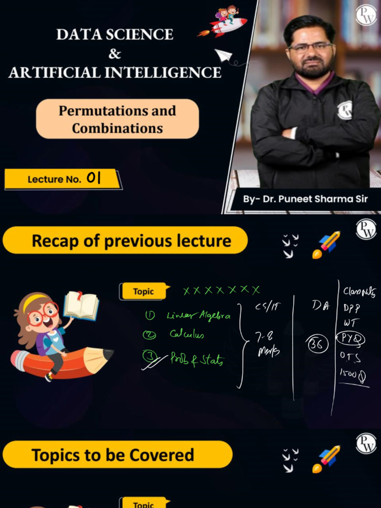 Permutations And Combinations 01 Class Notes Pdf 1992