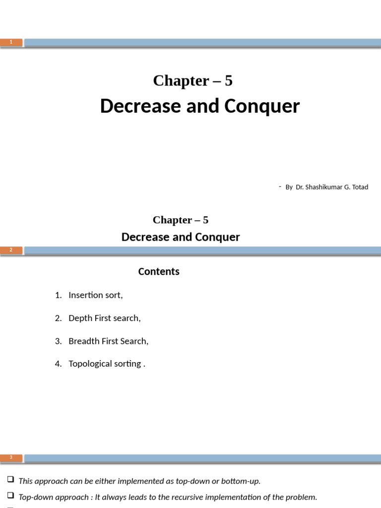 Ch-5 Decrease and Conquer | PDF | Vertex (Graph Theory) | Computational Problems