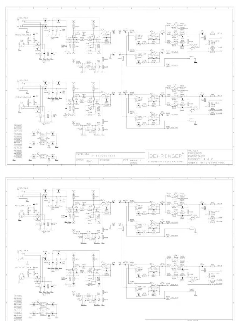 PDF Schematics Behringer Pmx2000 Et Compress | PDF