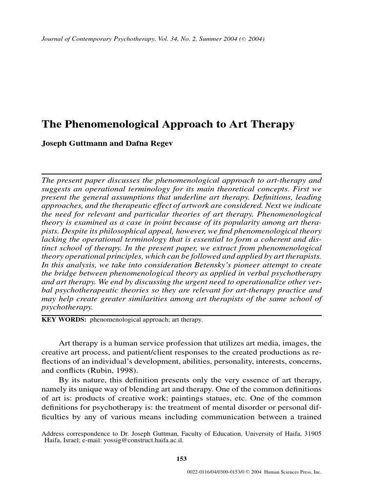 História IMPORTANTE The - Phenomenological - Approach - To - Art ...