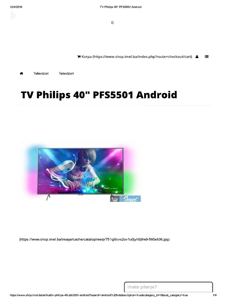 TV Philips 40 - PFS5501 Android | PDF