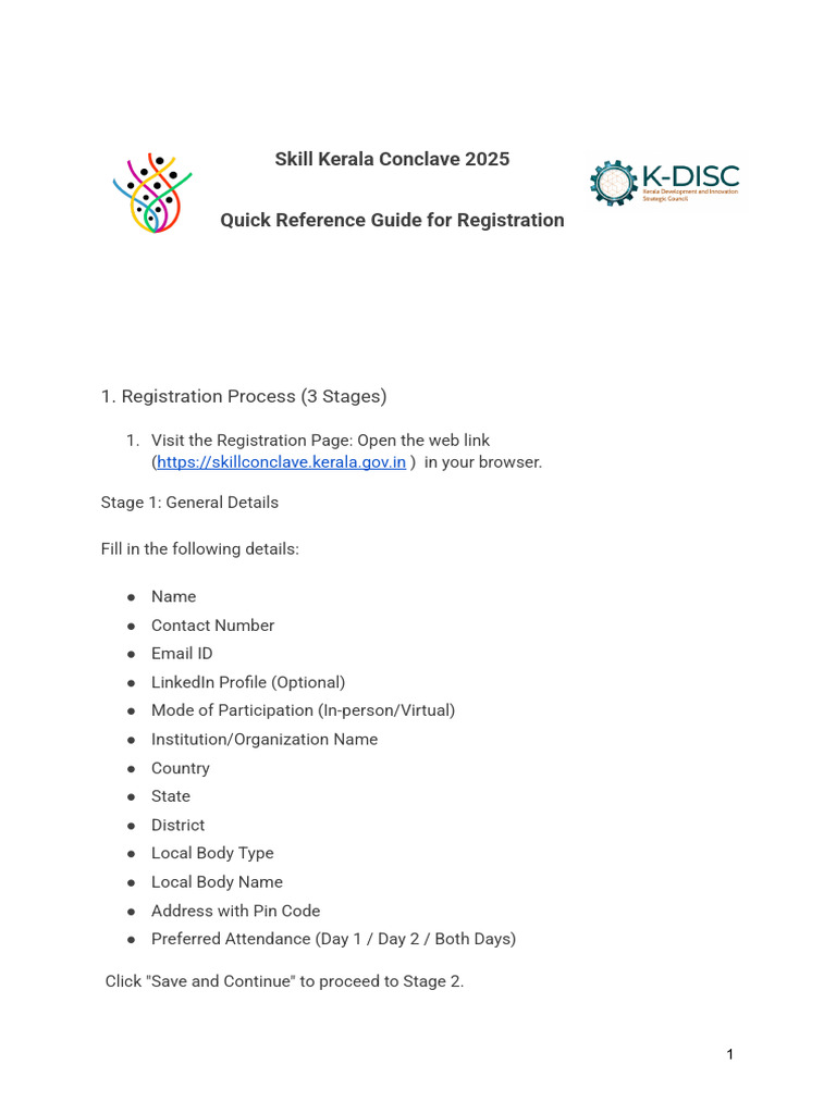 Skill Kerala Conclave 2025 - Quick Reference | PDF