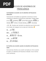 Ejercicios de Adverbios de Frecuencia | PDF