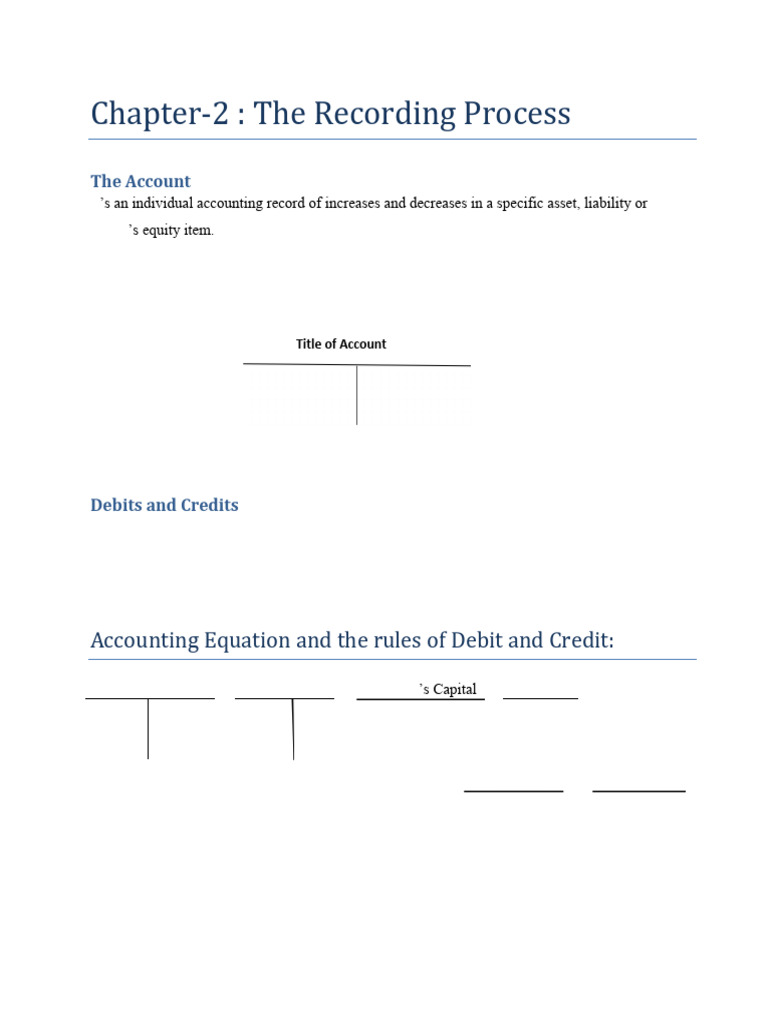 Understanding the Recording Process in Accounting | PDF | Debits And ...
