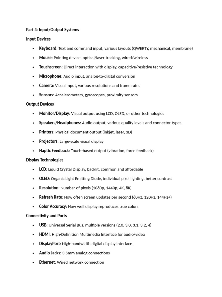 Input/Output Systems Overview | PDF