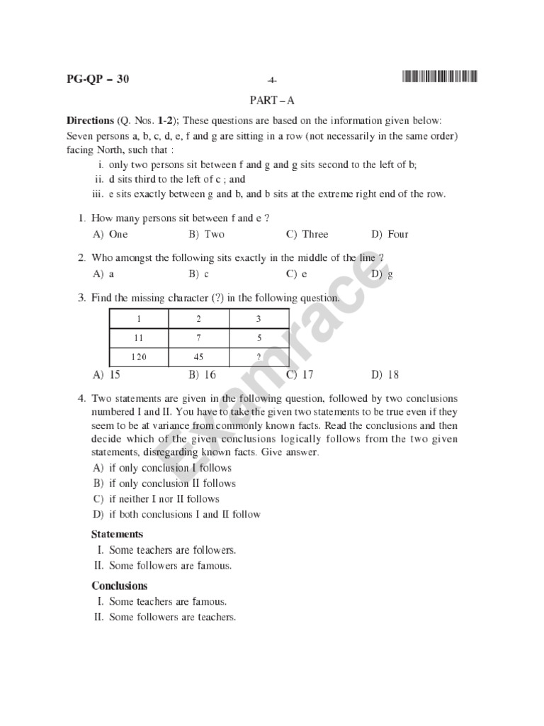 CUCET Model Paper Statistics | PDF