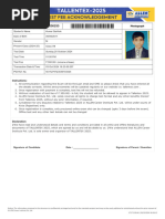 Tallentex 2025 - Admit Card | PDF