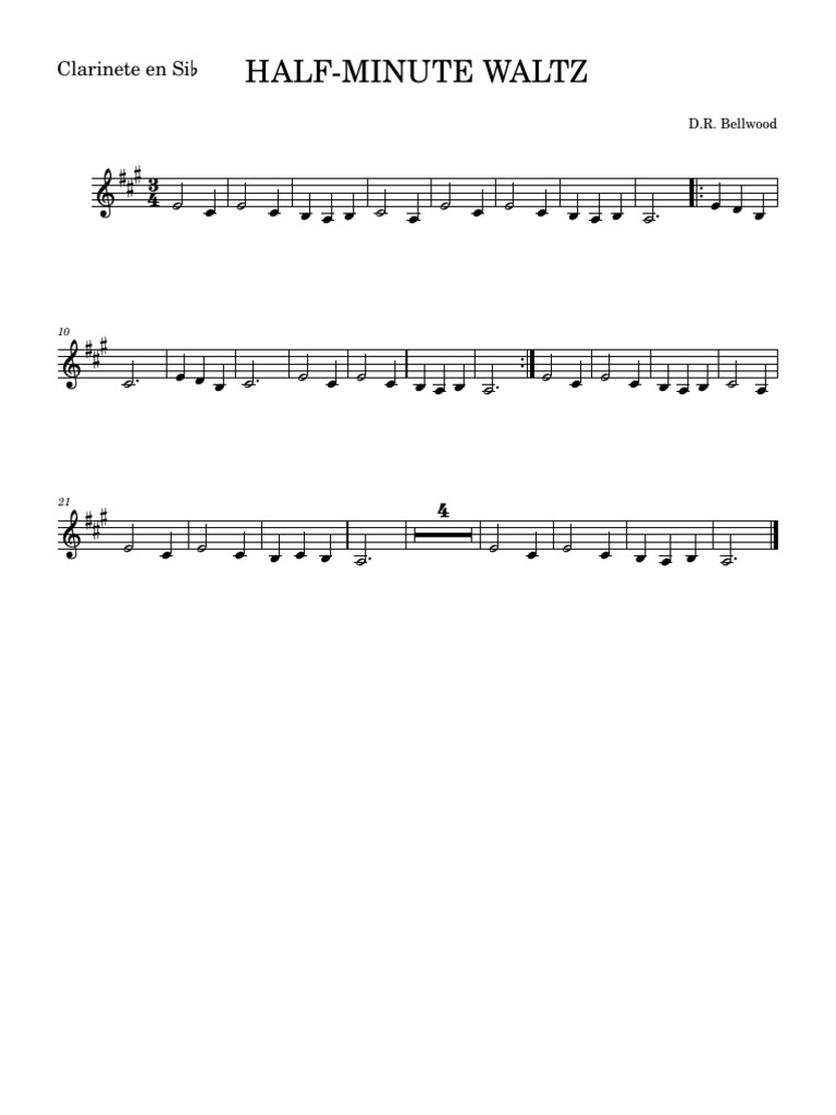 Half-Minute Waltz-Clarinete en Sib | PDF