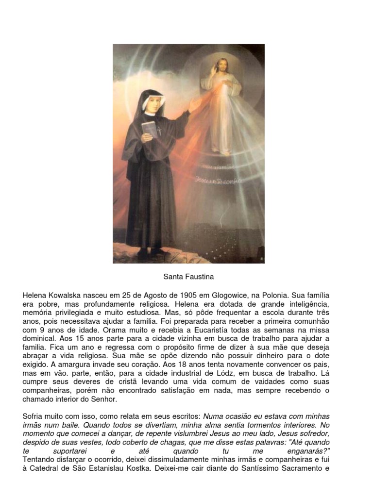Diario de Santa Faustina - Faustina Kowalska | PDF