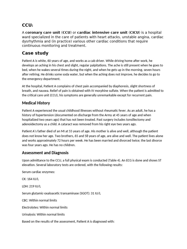 Ccu 2 | PDF | Intensive Care Unit | Heart