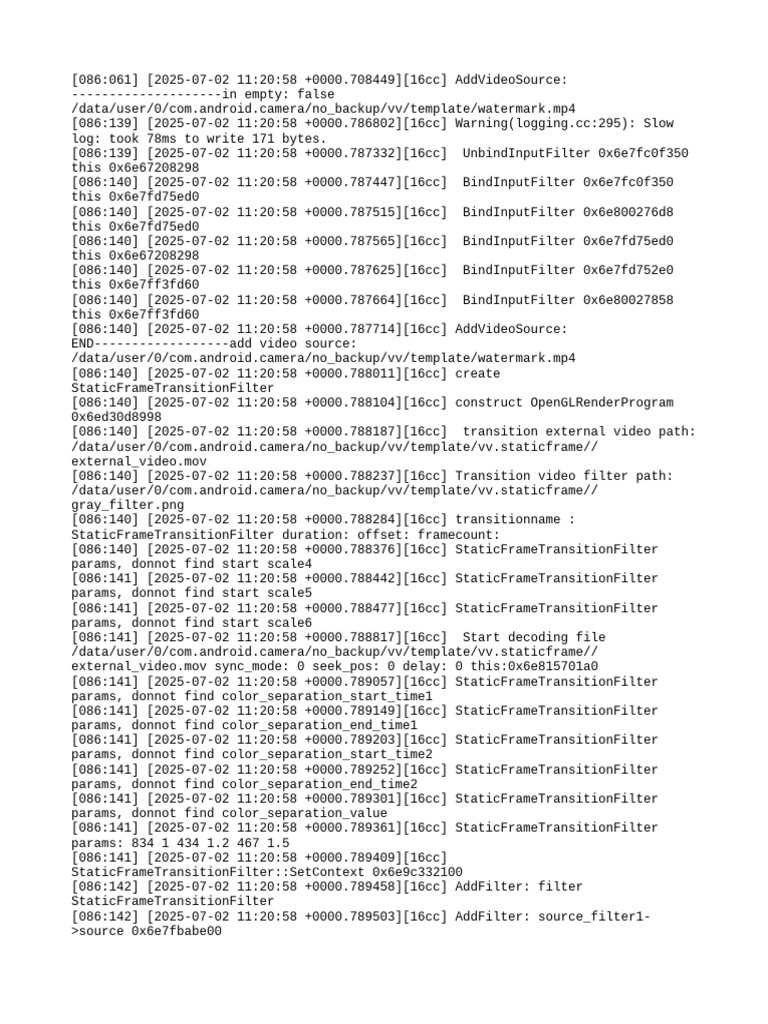 Video Source and Filter Log Details | PDF | Shader | Computer File Formats