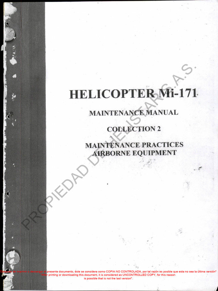Helicopter Mi-171 Maintenance Manual Collection 2 Practices Airborne ...