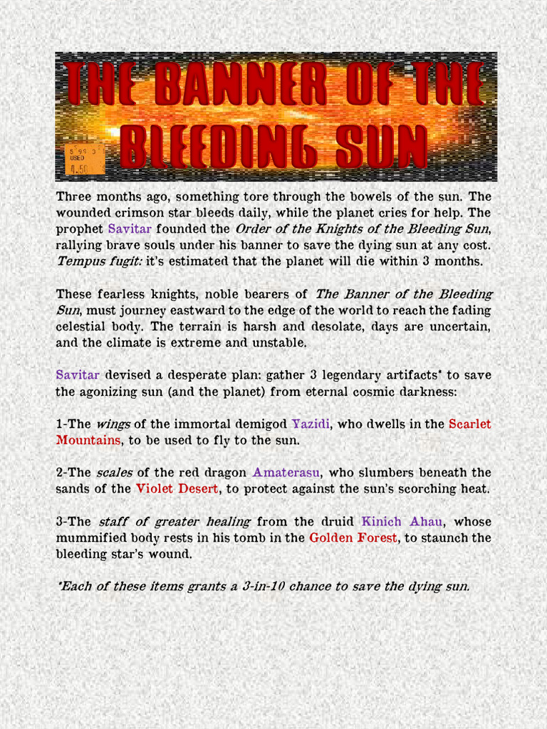 Knights of the Bleeding Sun Quest | PDF