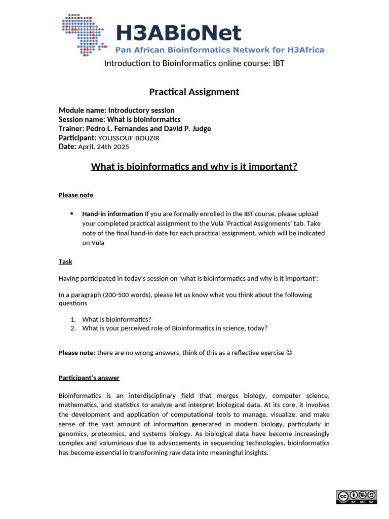 Practical Assignment - What Is Bioinformatics | PDF | Bioinformatics | Science