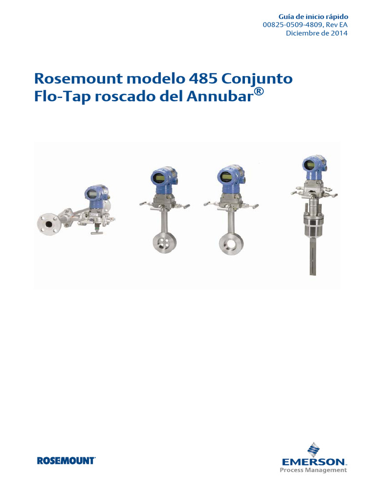 Gua de Inicio Rpido Rosemount 485 Conjunto Flo Tap Roscado Del Annubar ...