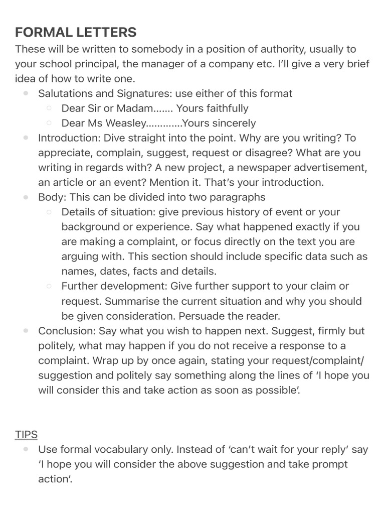 Formal Letters | PDF