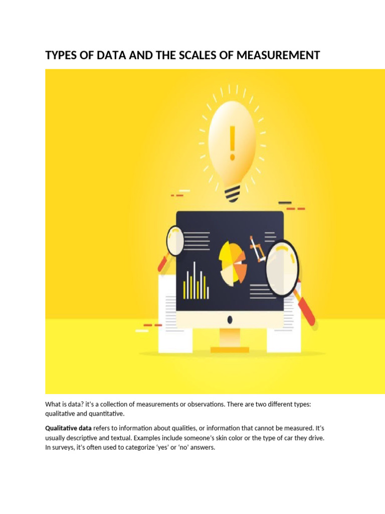 Types of Data and The Scales of Measurement | PDF | Level Of ...