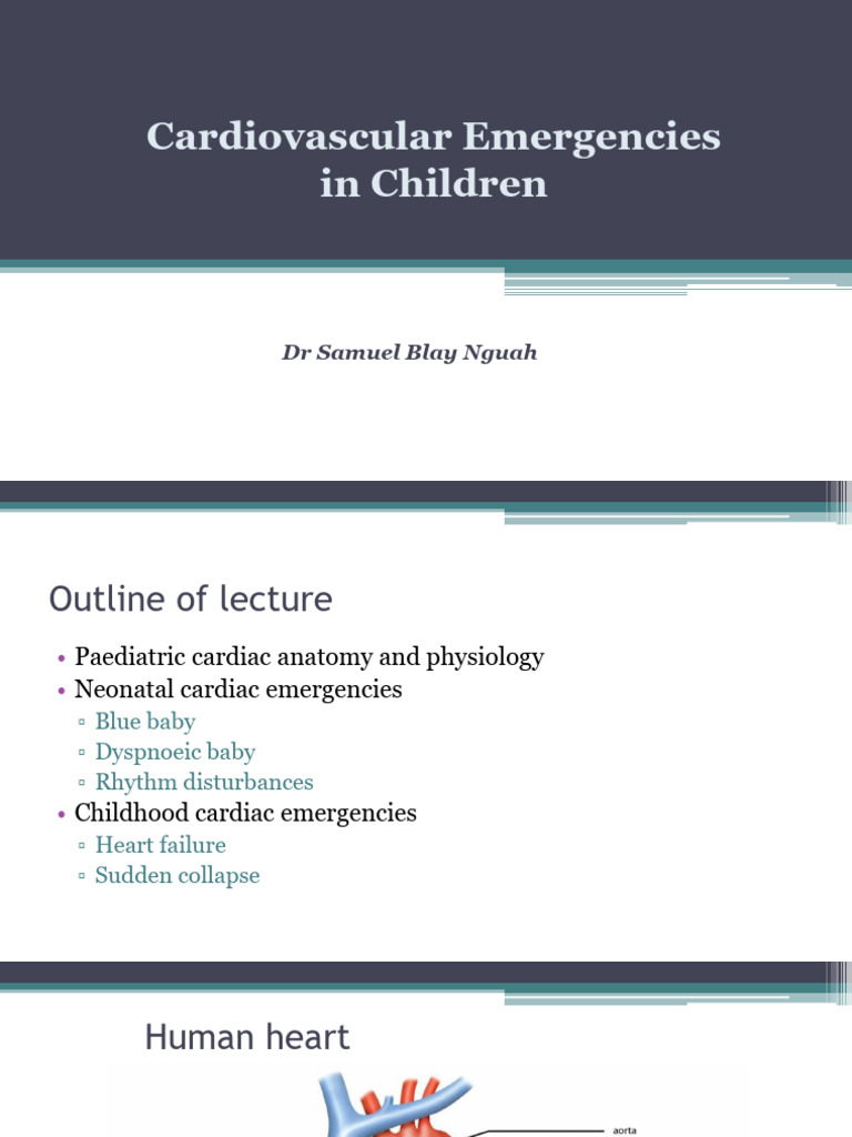 Pediatric Cardiac Emergencies Overview | PDF | Heart | Medical Specialties