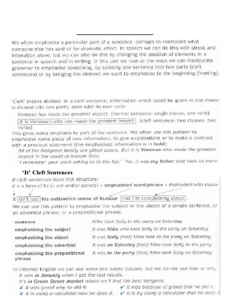 Cleft Sentences | PDF