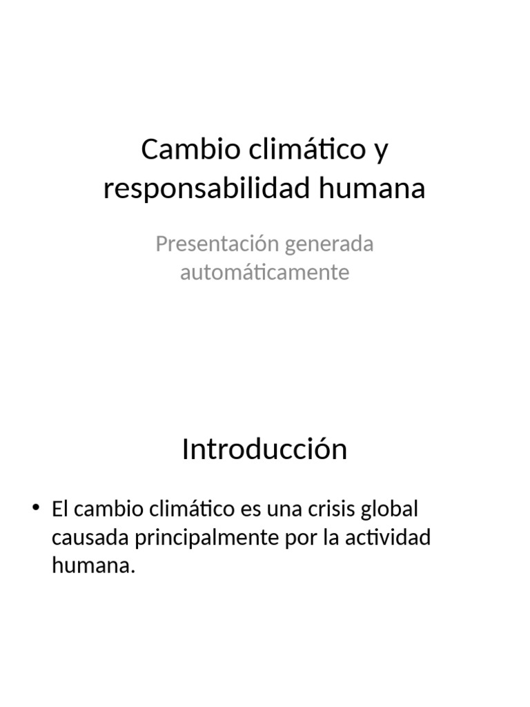 Cambio Climático: Causas y Soluciones | PDF