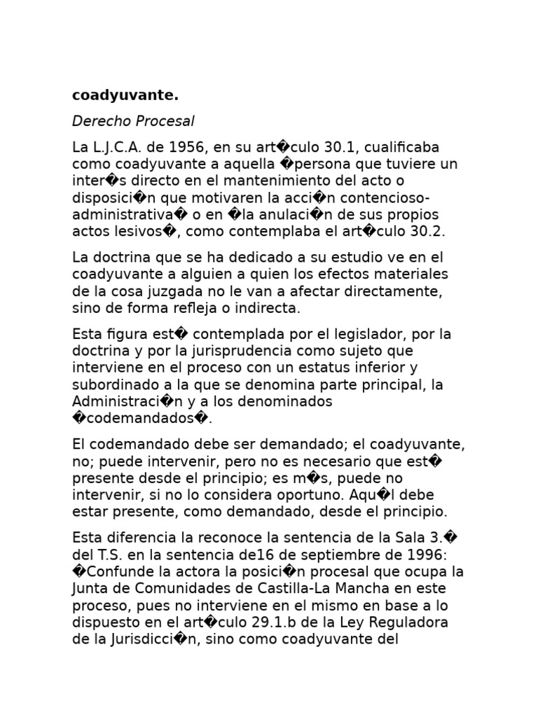 Coadyuvante | PDF | Ley procesal | Caso de ley