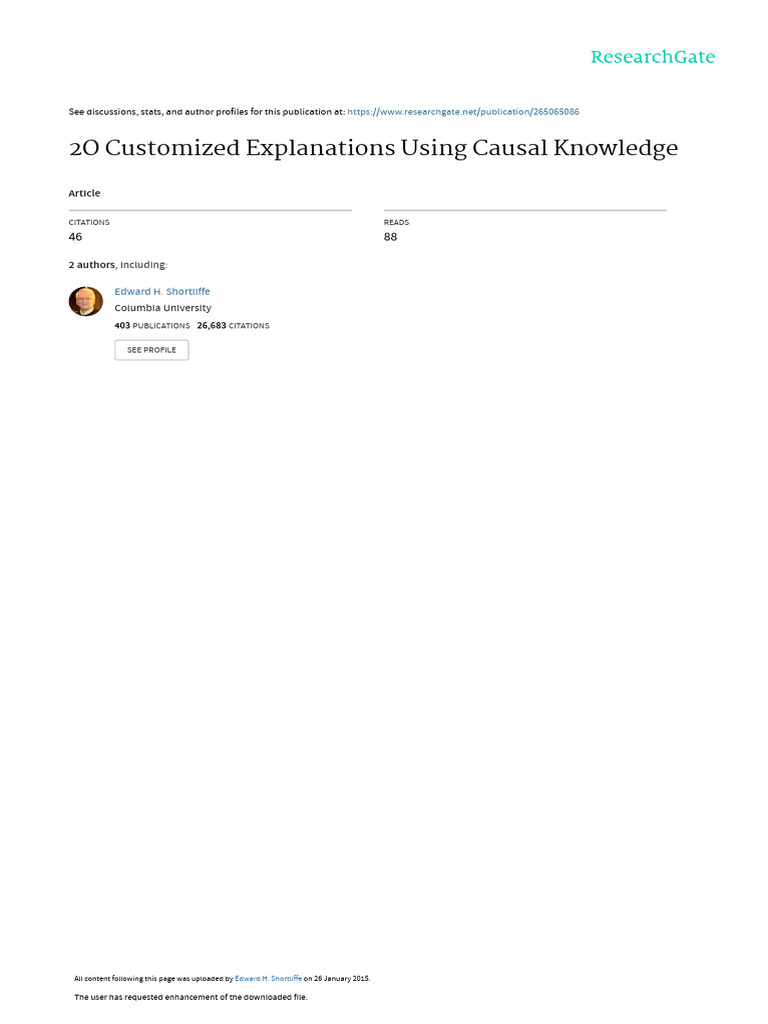 2O Customized Explanations Using Causal Knowledge | PDF | Knowledge | Causality