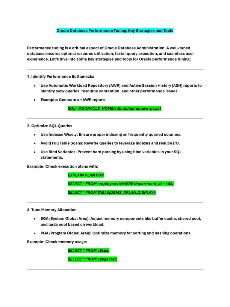 Oracle Database Performance Tuning 1753515129 | PDF | Database Index | Databases