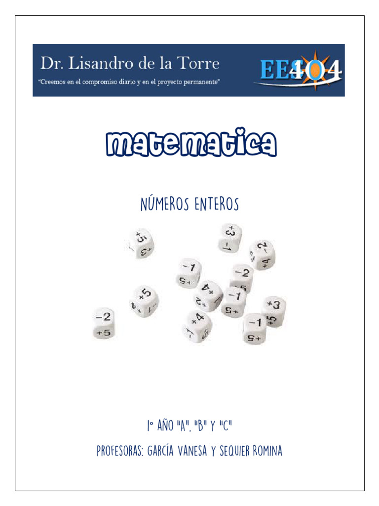 1 - Cuadernillo N-Meros Enteros. Listo | PDF | Sustracción | imperio Romano