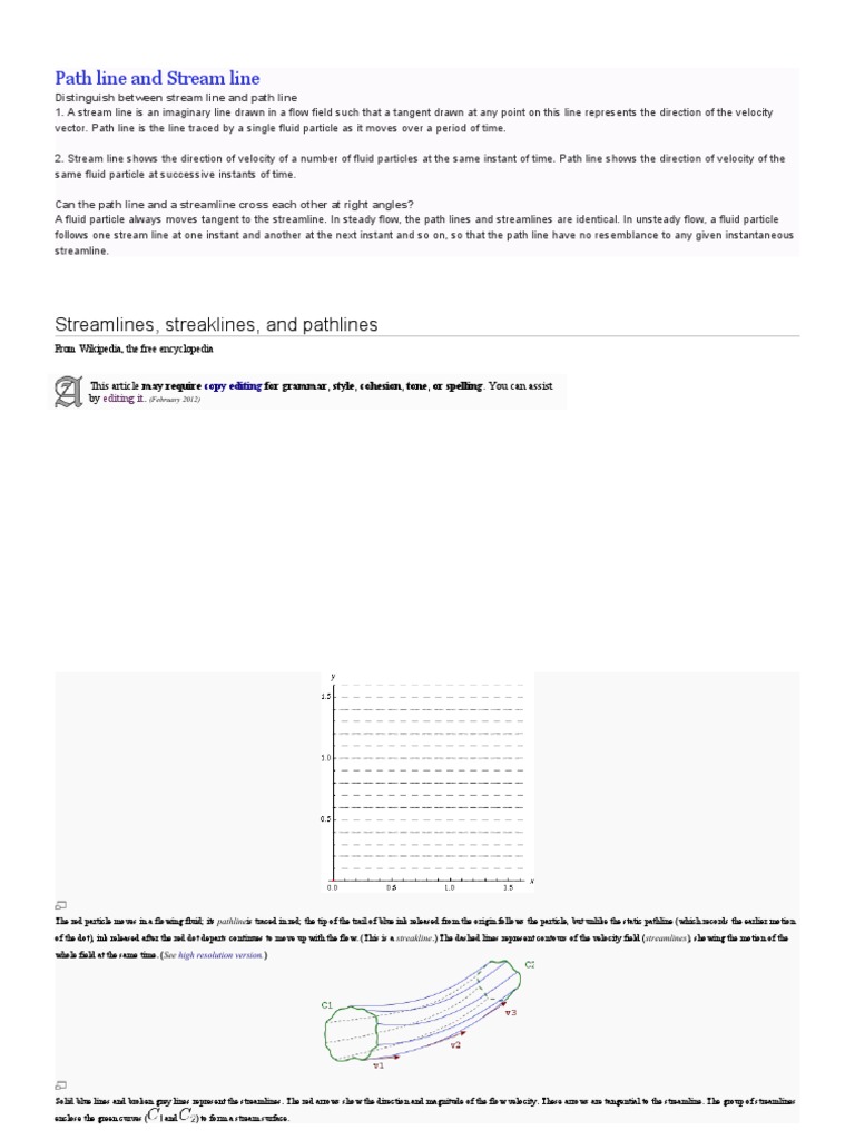 Streamlines vs Pathlines in Fluid Flow | PDF | Fluid Dynamics ...
