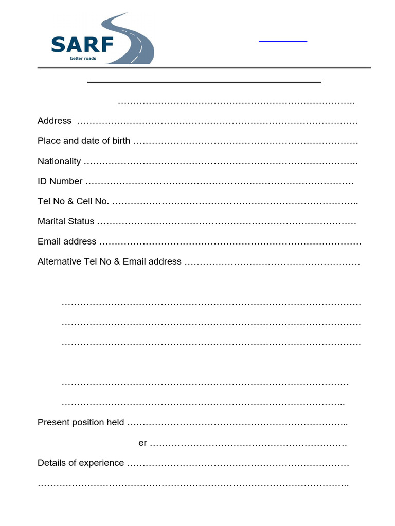 SARF Bursary Application Form | PDF | Vocational Education | Qualifications