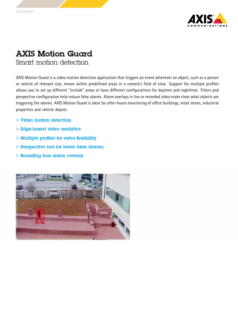 AXIS Motion Guard ELicense | PDF | Video | Display Resolution