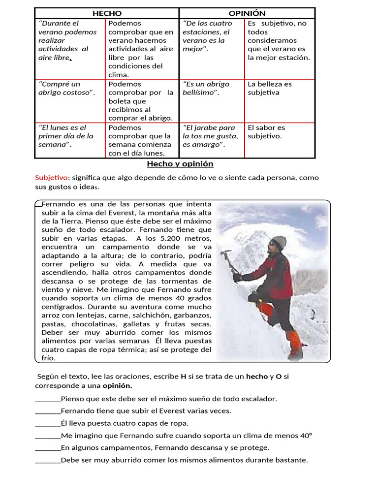 Hecho y Opinión | PDF