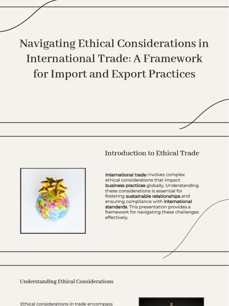 Ethical Framework for International Trade | PDF | Supply Chain ...