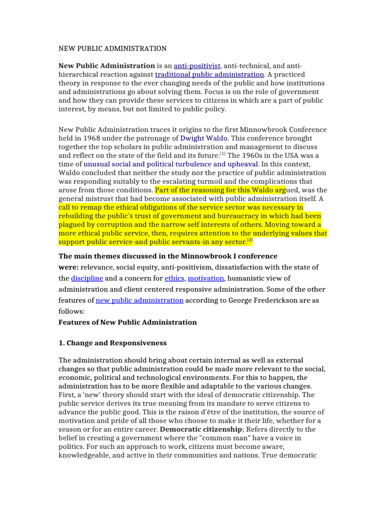 New Public Administration | PDF | Public Administration | Citizenship