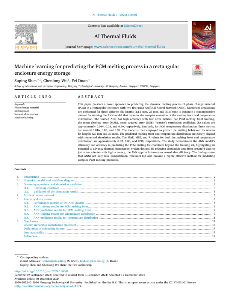 Machine Learning For Predicting The PCM Melting Process in A ...