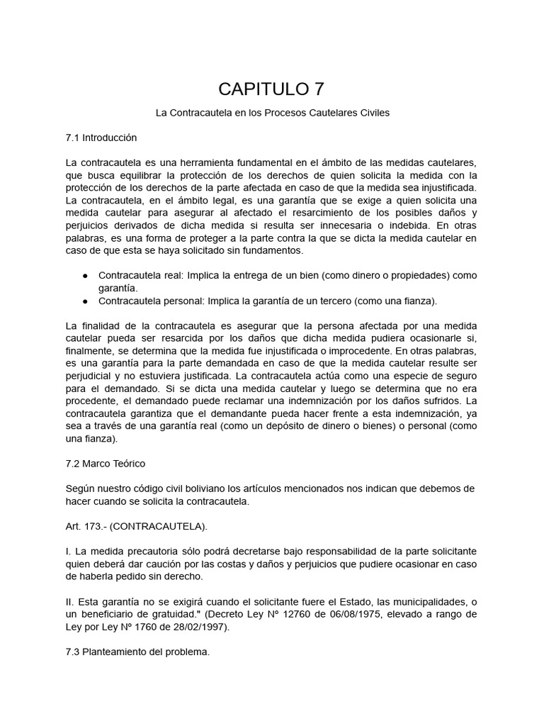 Contracautela en Procesos Civiles | PDF | Mandato | Ley procesal